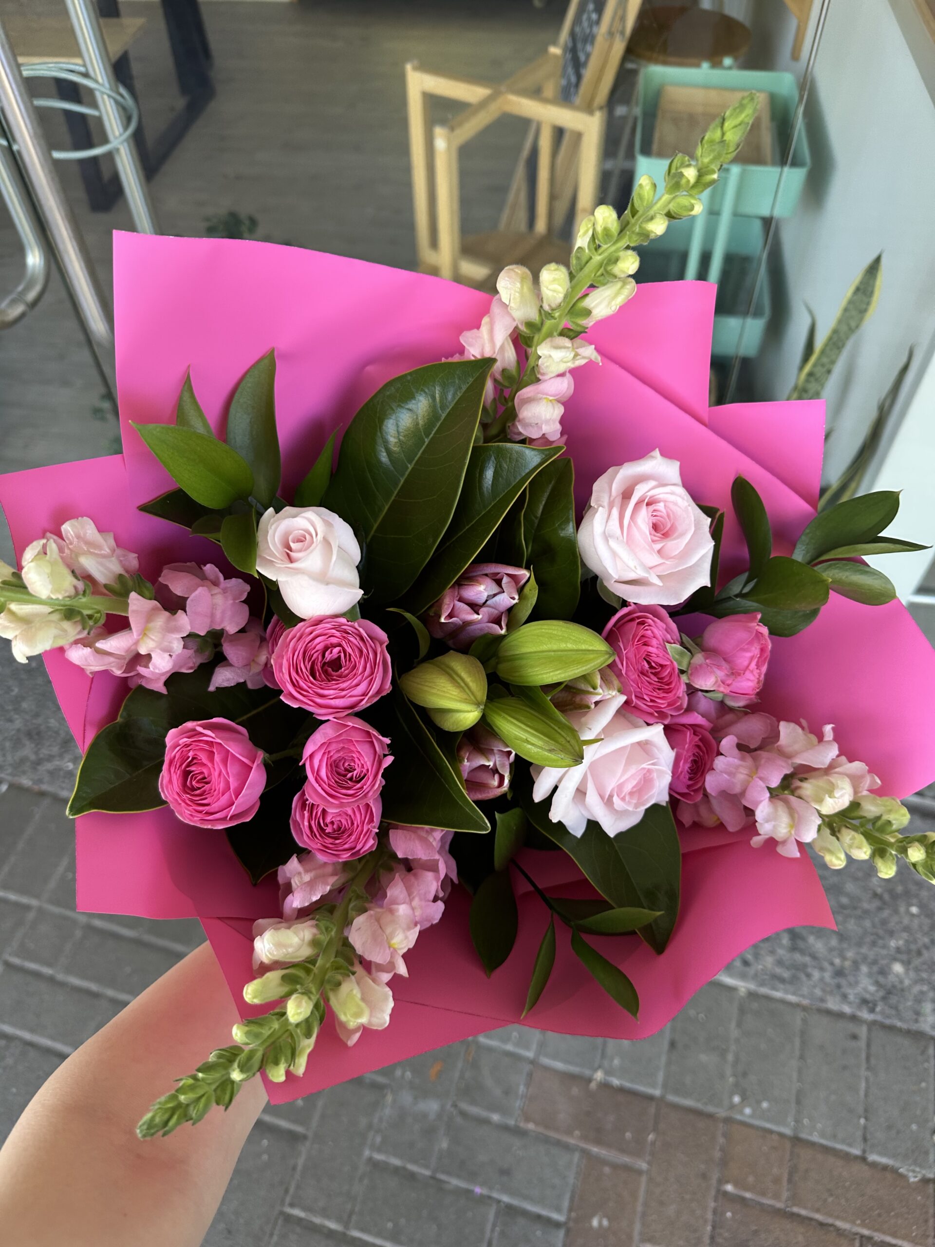 EB43 BRIGHT PINK BOUQUET - Flavells Floral Boutique